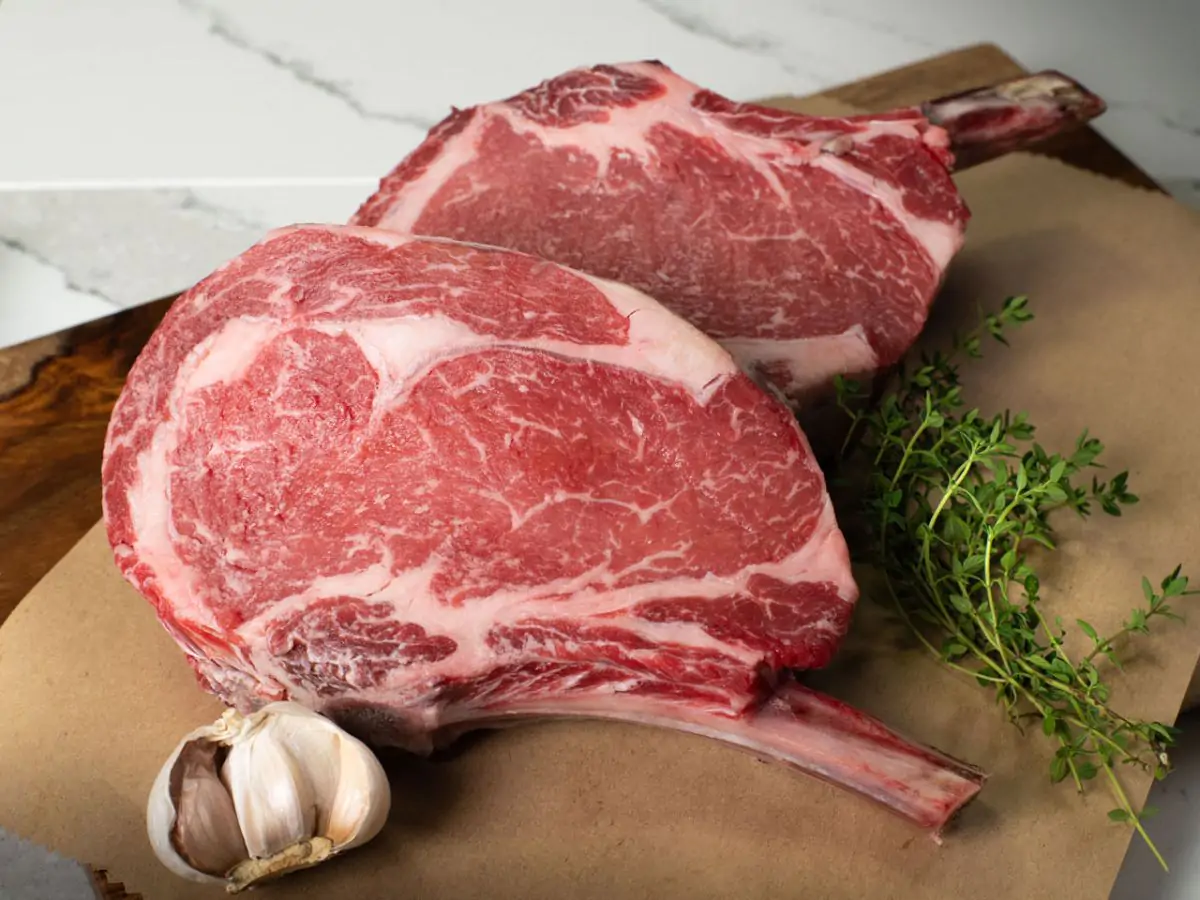Dry Aged Prime Rib Chops Frenched 2 Per Pack